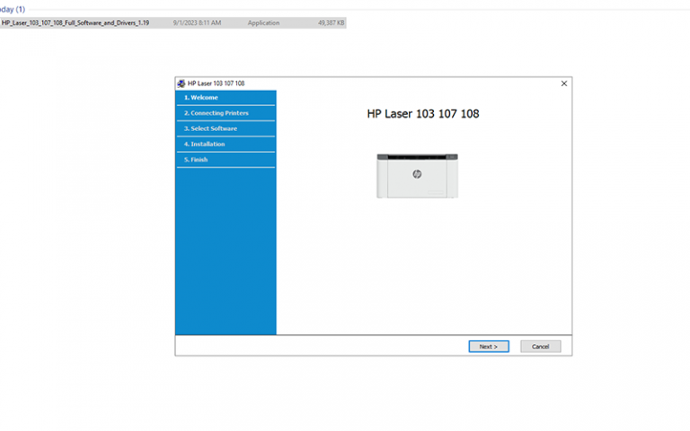 Cài đặt driver máy in hp laserjet 107a